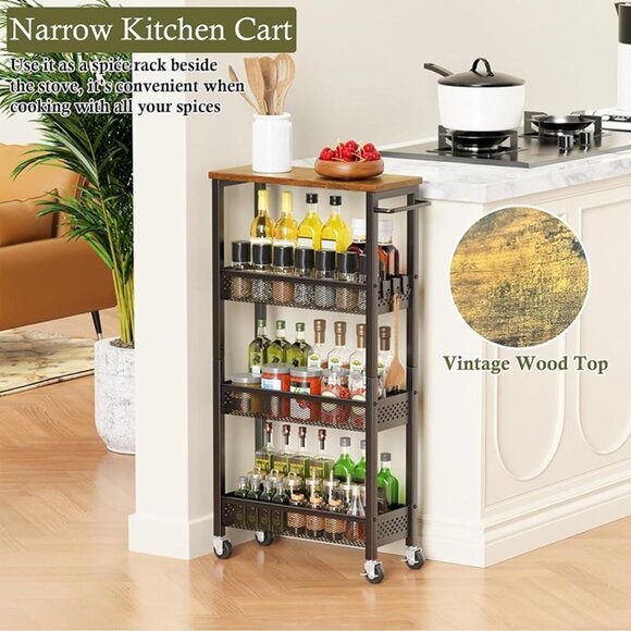 Storage & Organization | New Utility Slim Storage Rack 4tier Small ...